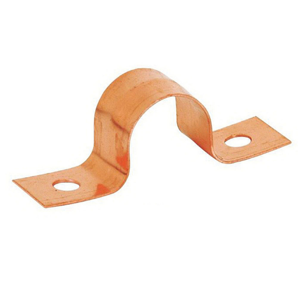 Copper 2-Hole Pipe Strap 7/8" OD - A2574
